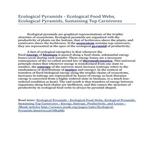 Food webs and ecological pyramids | PPTX