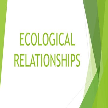 Ecological Relationship Ppt