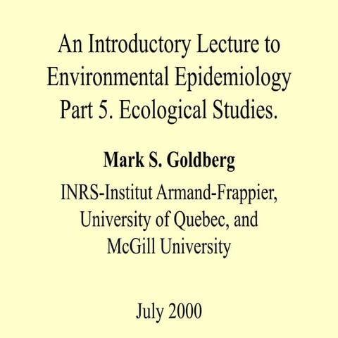 ecological study powerpoint presentation | PPTX