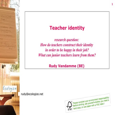 Ecologize teacher identity | PPT