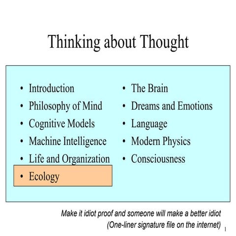 Ecology and Altruism - Part 6 of Piero Scaruffi's class "Thinking about ...