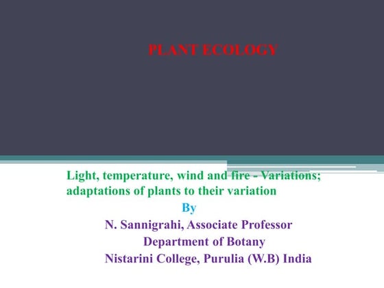 Light and temperature of an ecosystem | PPTX