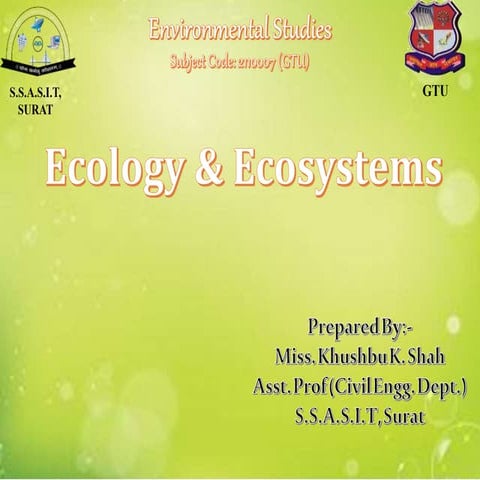 Ecology and ecosystems | PPT