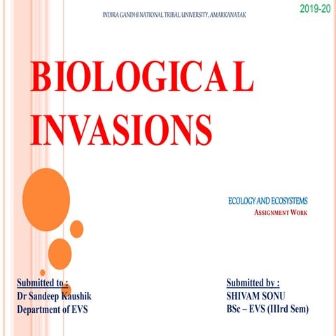 Biological Invasion - Ecology | PPTX
