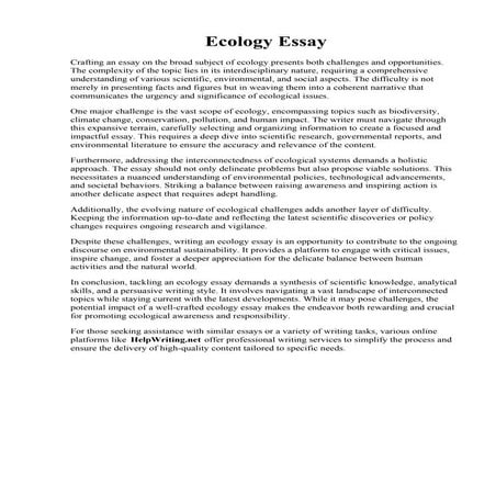 Ecology Essay.pdf | Information and Network Security | Computing