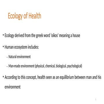 Ecology of Health.pptx. provides a clue for determinants of health due ...