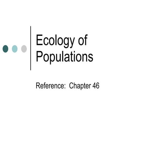 Ecology of populations | PPT