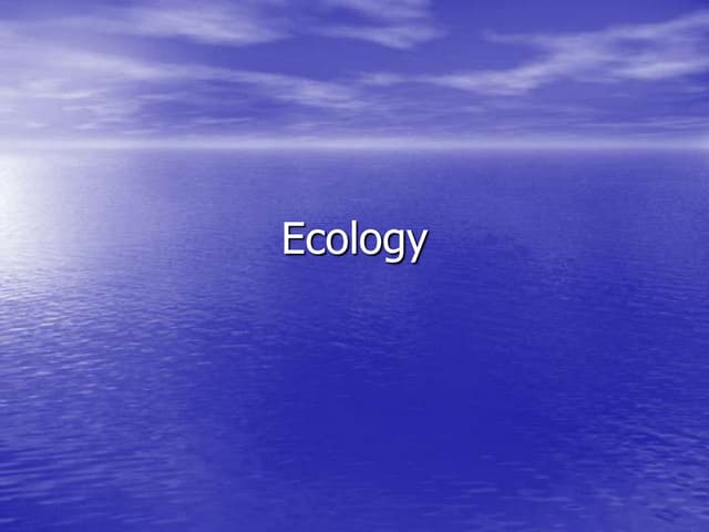 Ecology ppt | PPT