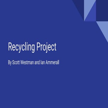 Ecology recycling project | PDF