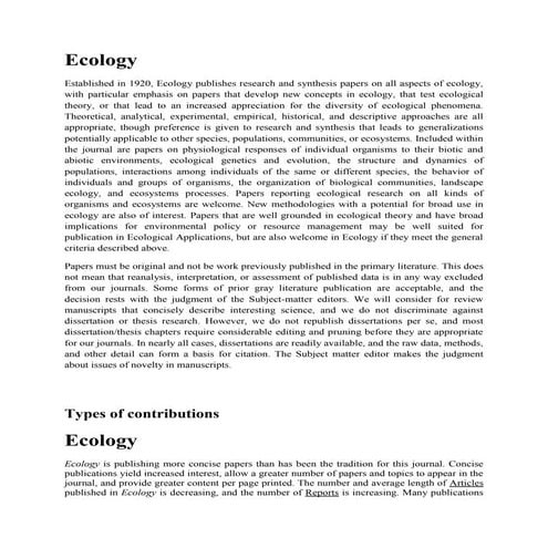 Ecology (research) | DOCX