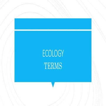 Ecology useful terms | PPTX
