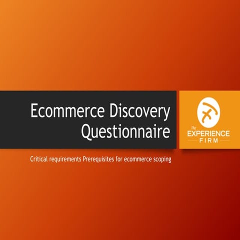 Ecommerce Pre-Kick-Off Discovery Questions | PPTX