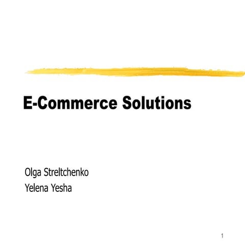 ECommerce Solutions | PPT