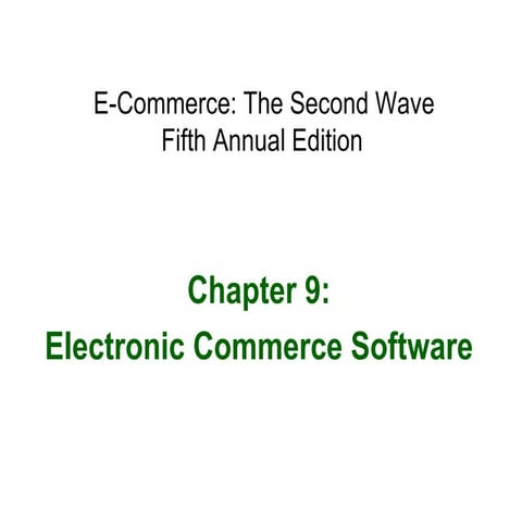 E-Commerce: The Second Wave Fifth Annual Edition | PPT