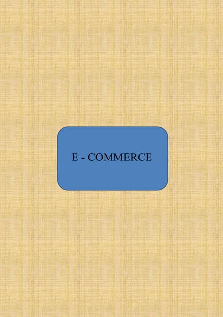 TYPES OF E-COMMERCE | PPTX