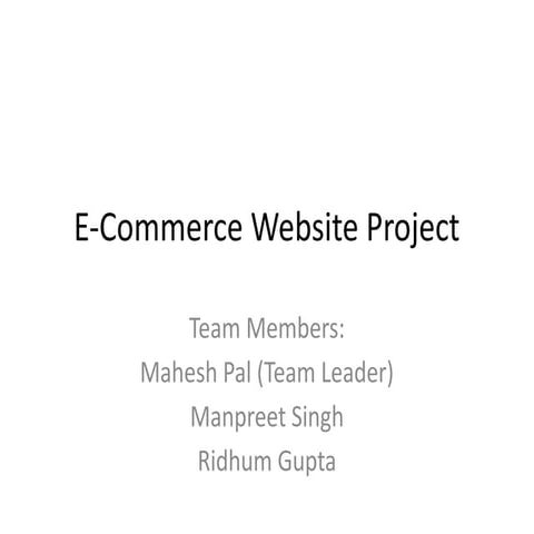 E- Commerce Website Project for shopping.pptx
