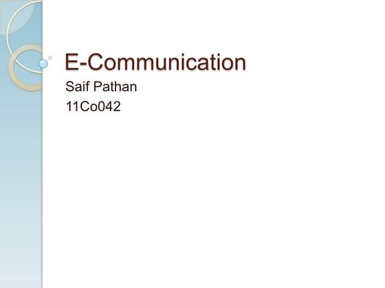 Electronic Communication | PPT | Email | Internet