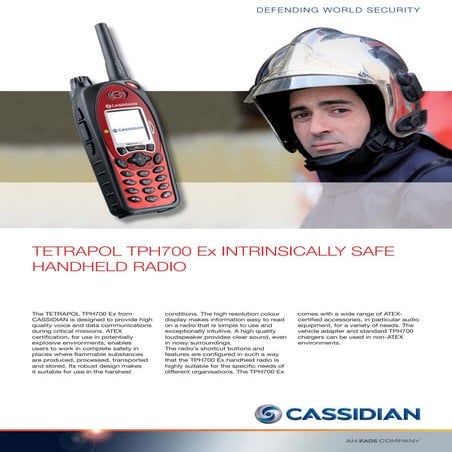 Ecom TETRAPOL TPH700 Ex Hazardous Area Two Way Radio | PDF