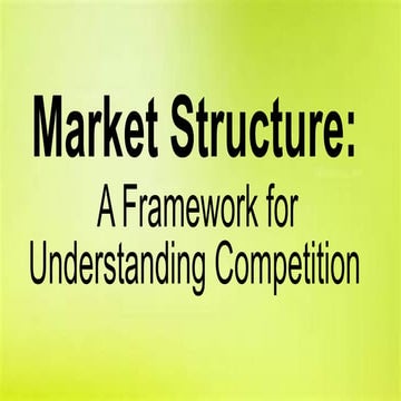 Market Structure - Applied Economics (11 | PDF