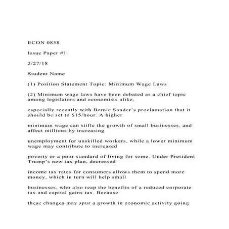 ECON 0858 Issue Paper #1 22718 Student Name .docx