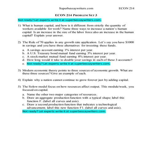Econ 214 problem set 3 answers | DOCX