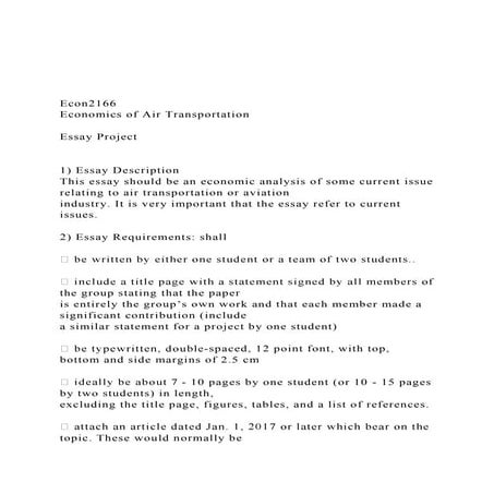 Econ2166 Economics of Air Transportation Essay Project.docx