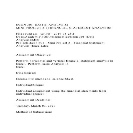ECON 301 (DATA ANALYSIS) MINI PROJECT 3 (FINANCIAL ST.docx
