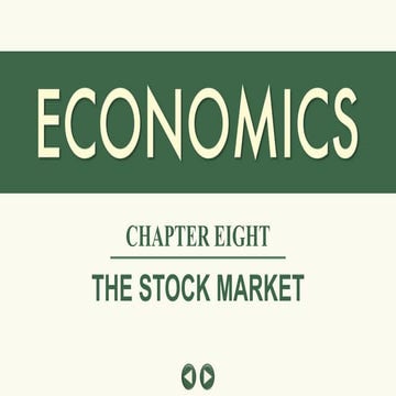 Econ_3 Chapter 08 PPTX.THE STOCK MARKET ECONOMICS | PPTX