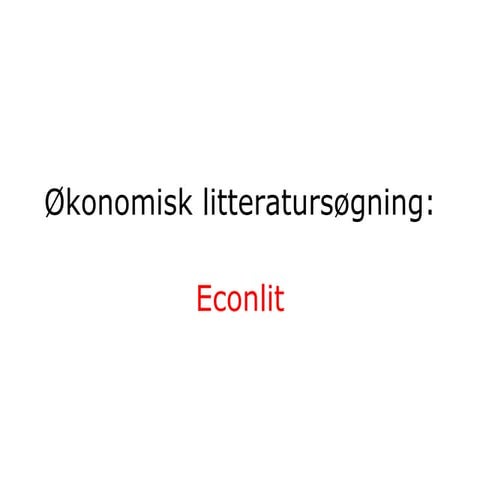 Econlit | PPT