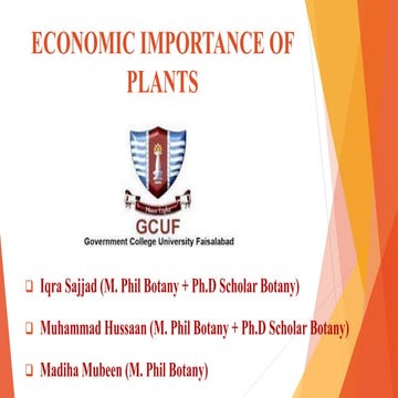 Economic Importance of Plants | PPTX