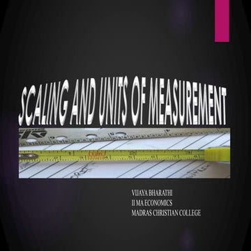 Scaling and Units of Measurement | PPTX