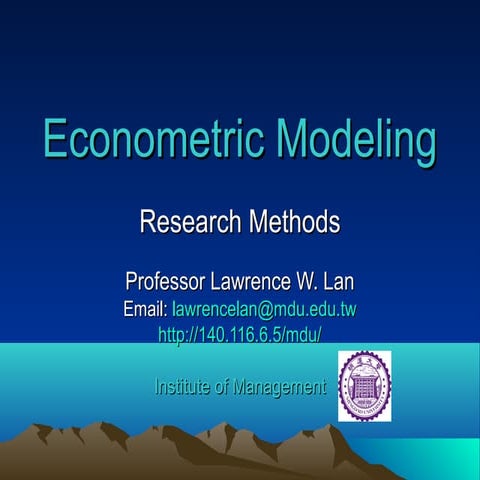 Econometric Model Ing Ppt Physics Science