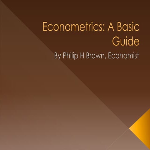Econometrics: A Basic Guide | PPTX