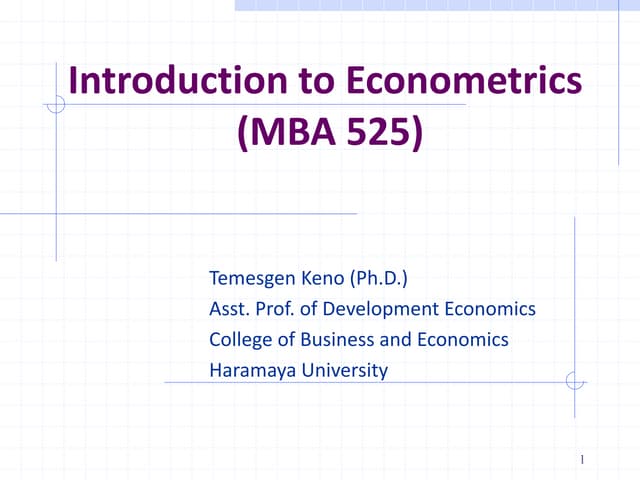 Econometrics lecture 1st | PPT