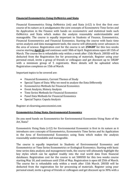 Econometrics Matlab Stata Eviews Spss Ppt 6965