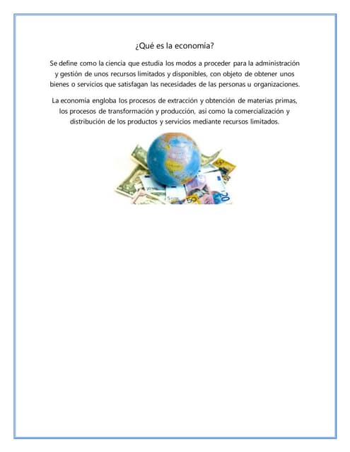 Relación que tiene la economía con biología | PDF