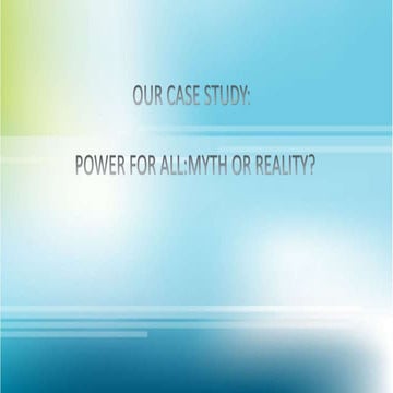 POWER FOR ALL:MYTH OR REALITY? | PPT