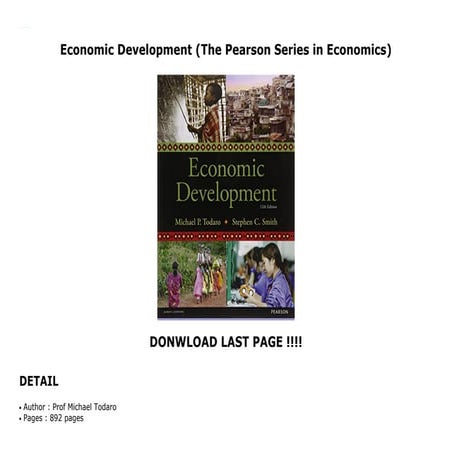 Economic Development (The Pearson Series in Economics) | PDF