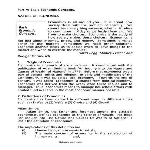 Basic economics Concept | PDF