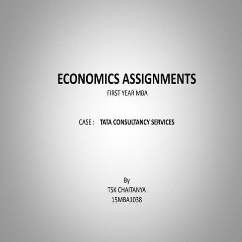 Economic Analysis on TCS | PPTX