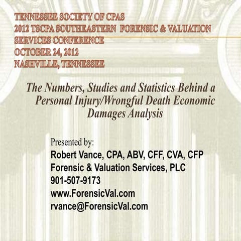 Personal Injury & Wrongful Death Economic Damages Analysis | PPTX