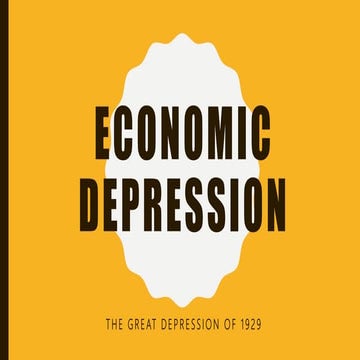 Economic depression | PPTX