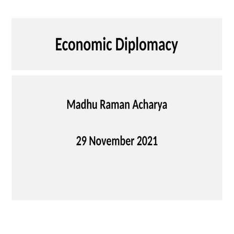 Introduction slide of Economic Diplomacy | PPTX