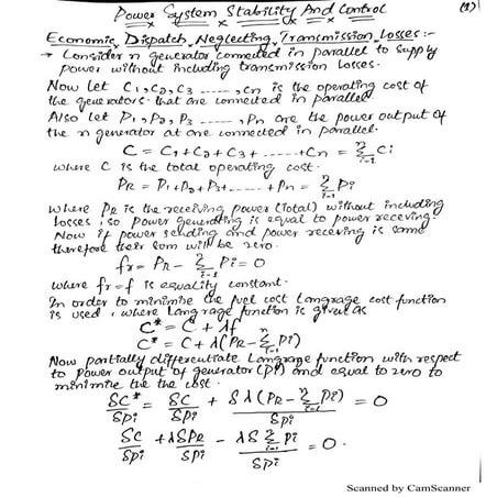 Economic Dispatch With And Without Transmission Line losses | Problems Included | PDF