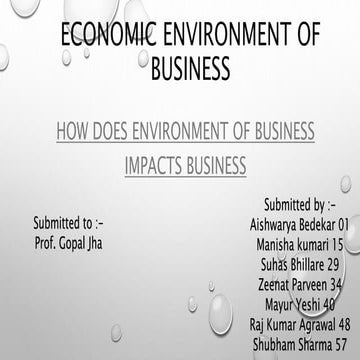 Economic environment of business123 | PPTX