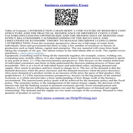 Economic Essay | PDF