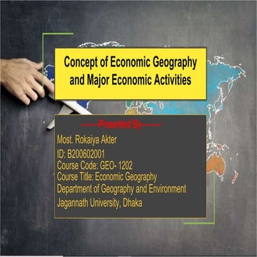 Economic_Geography | PPTX | Agriculture | Industries