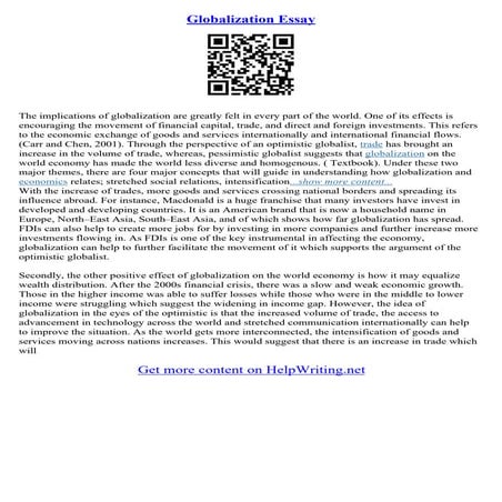 Short Essay Globalization | PDF