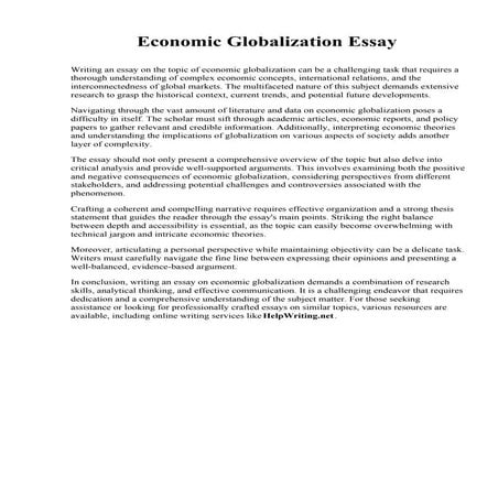 Economic Globalization Essay.pdf