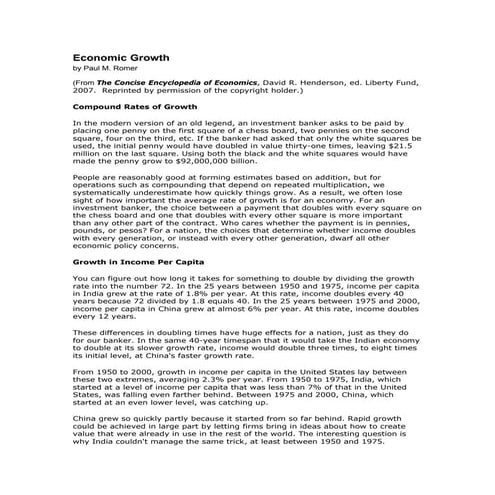 Economic Growth | PDF